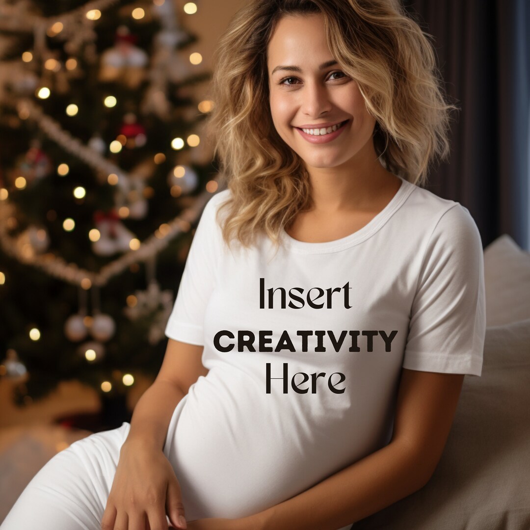 Gildan 64000 Maternity Mockup Pregnant Mockup White Shirt Mock - Etsy
