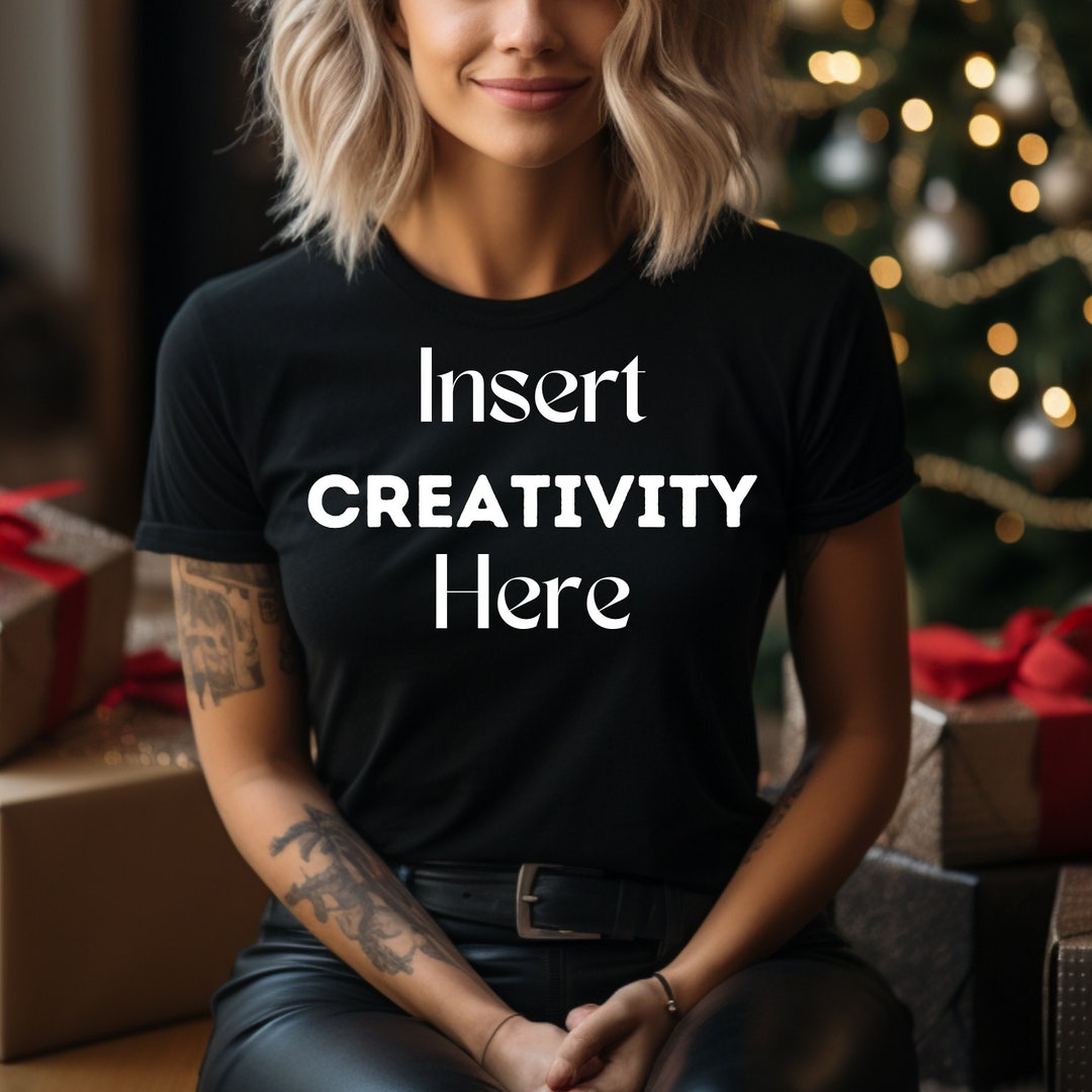 Gildan 64000 Shirt Mockup, Punk Tattoed Woman Model, G64000 Christmas ...