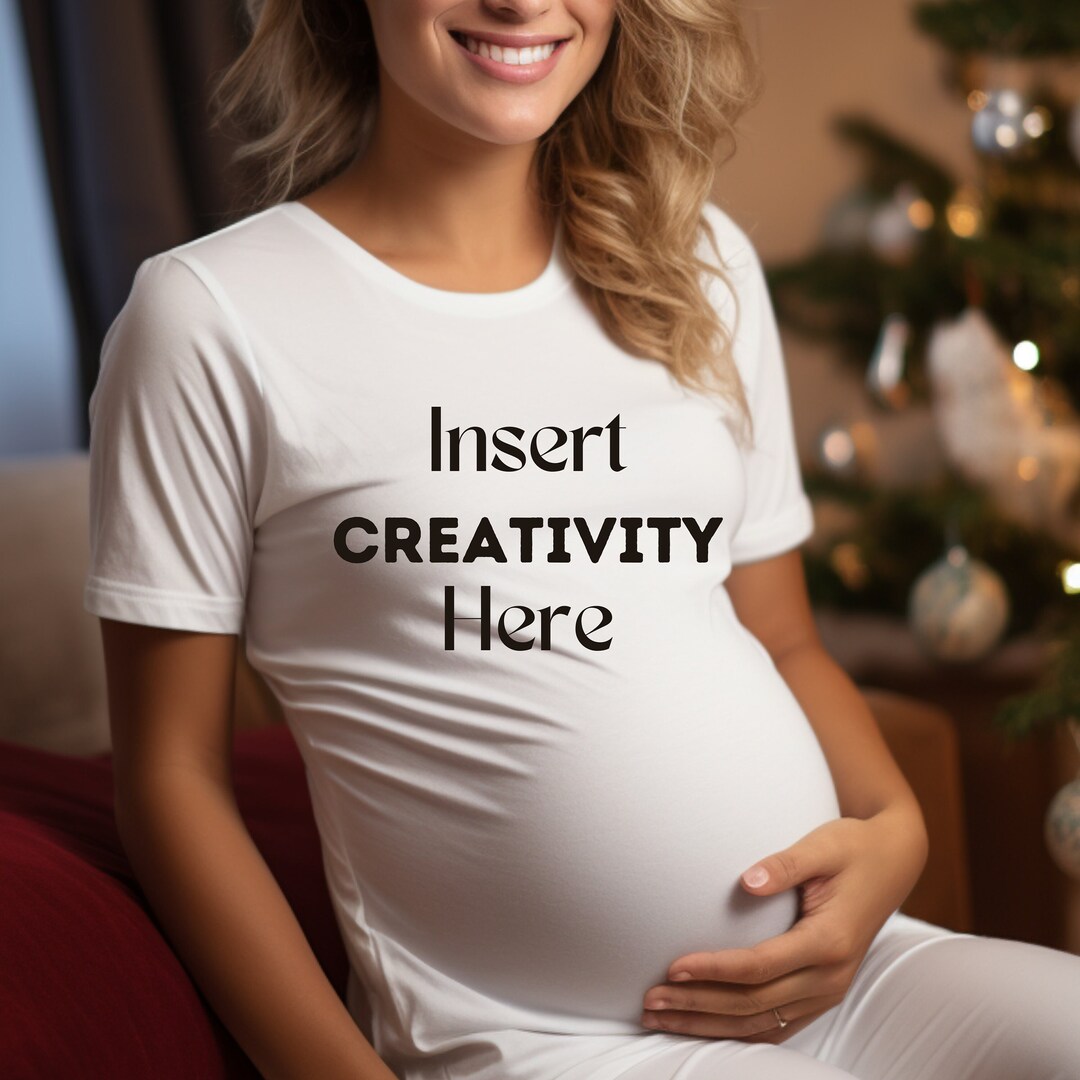 Gildan 64000 Maternity Mockup Pregnant Mockup White Shirt Mock up ...