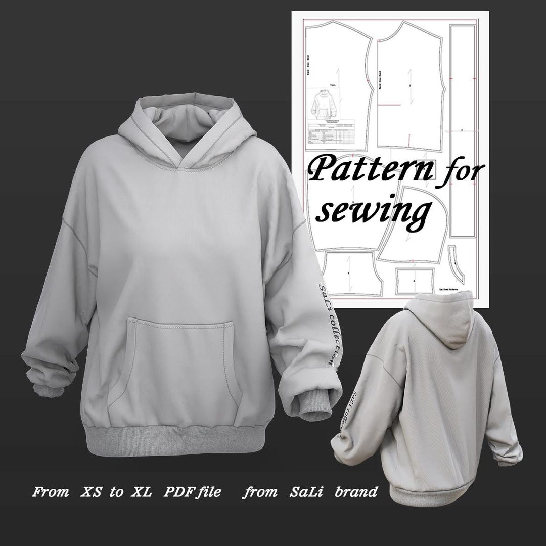 PDF Pattern for a Stylish Oversize Hoodie - Etsy
