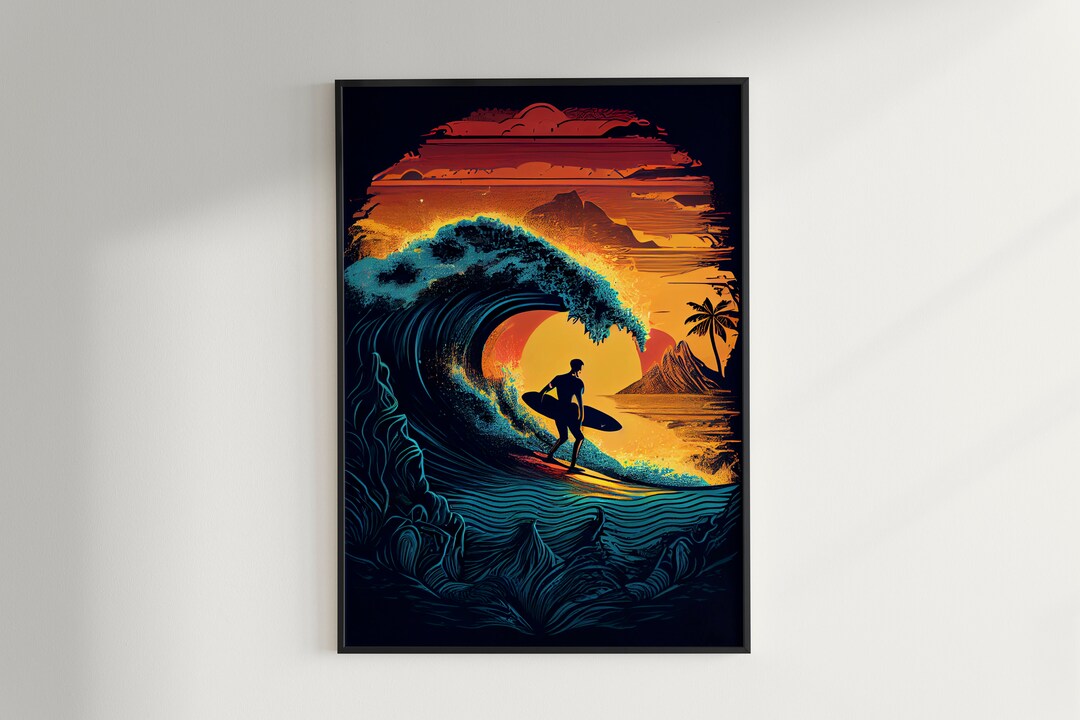 Endless Surf Poster, Surf Print, Poster, Wall Art, Wave, Above Bed ...