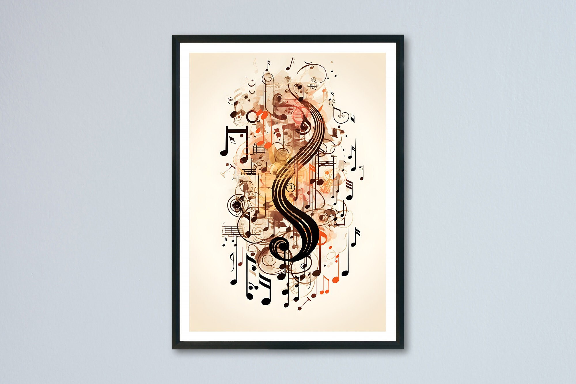Abstract Music Note Art