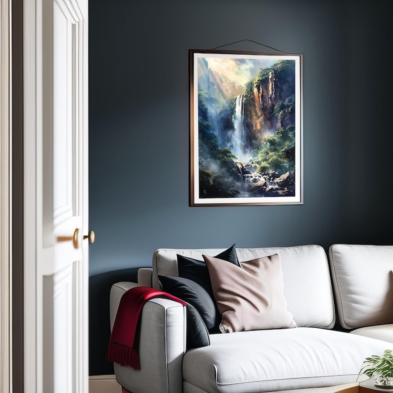 Angel Falls Waterfall Venezuela Watercolor Painting, Venezuela Travel ...