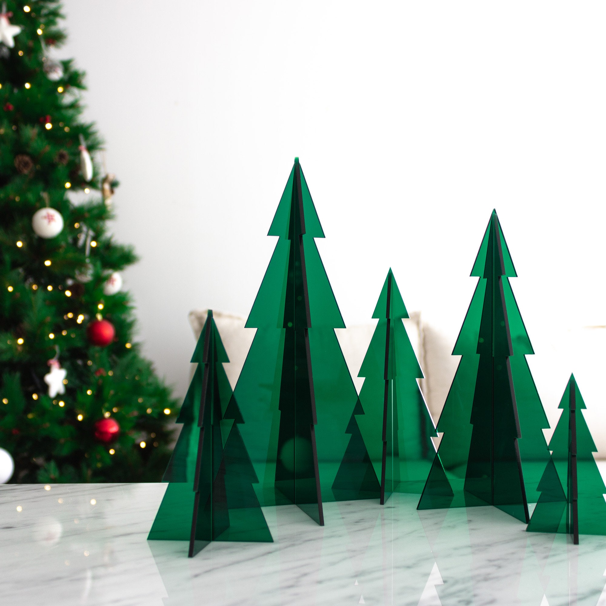 Christmas Tree Set 3D Minimalist Christmas Tree for Mantel Table Top ...