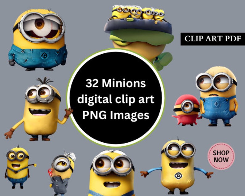 Minions Digital Clip Art, Clip Art PNG, Digital Clip Art, Minions, Clip ...