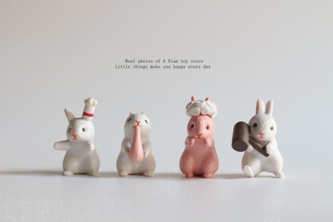 12 Miniature Bunnies Rabbits, Japan Toys or Gashapons, Genuine Small ...