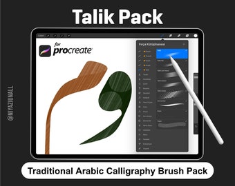 Traditionalhand Arabic Calligraphy Diwani Pack Brush for Procreate - Etsy