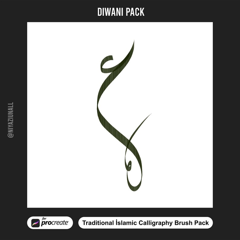 Traditionalhand Arabic Calligraphy Diwani Pack Brush for Procreate - Etsy