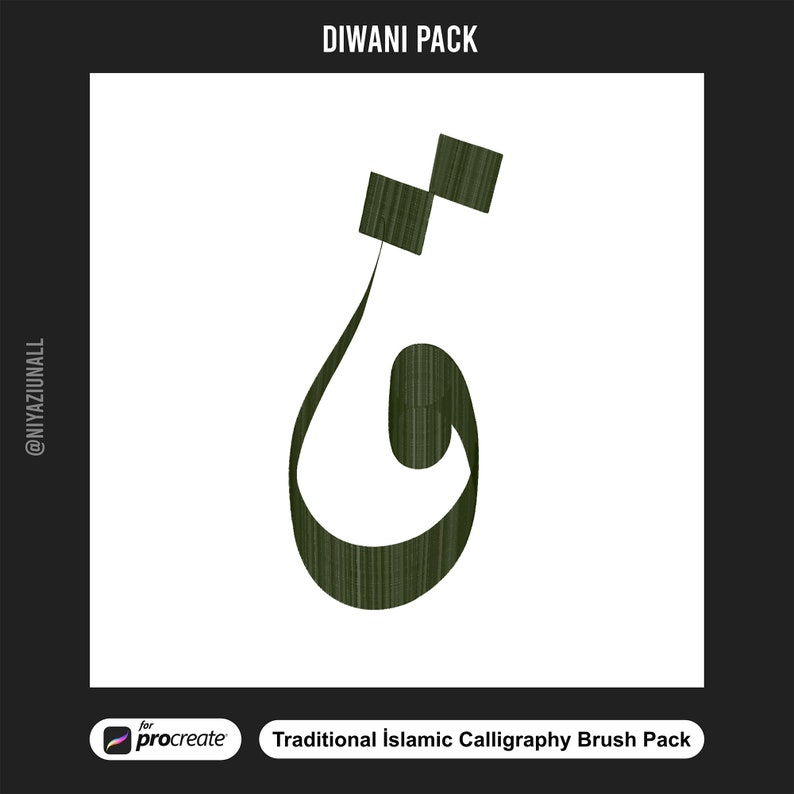 Traditionalhand Arabic Calligraphy Diwani Pack Brush for Procreate - Etsy