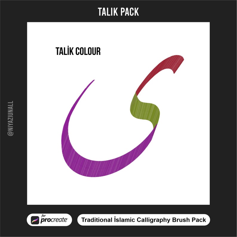 Traditionalhand Arabic Calligraphy Talik Pack Brush for Procreate - Etsy