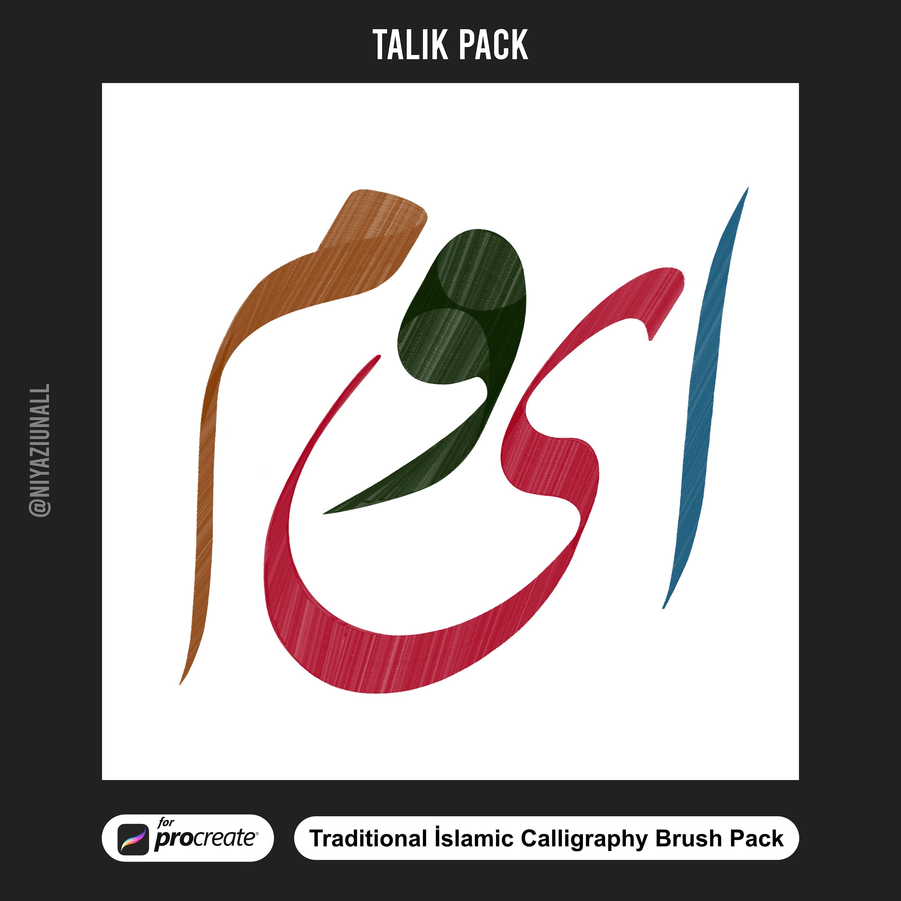 Traditionalhand Arabic Calligraphy Talik Pack Brush for Procreate - Etsy