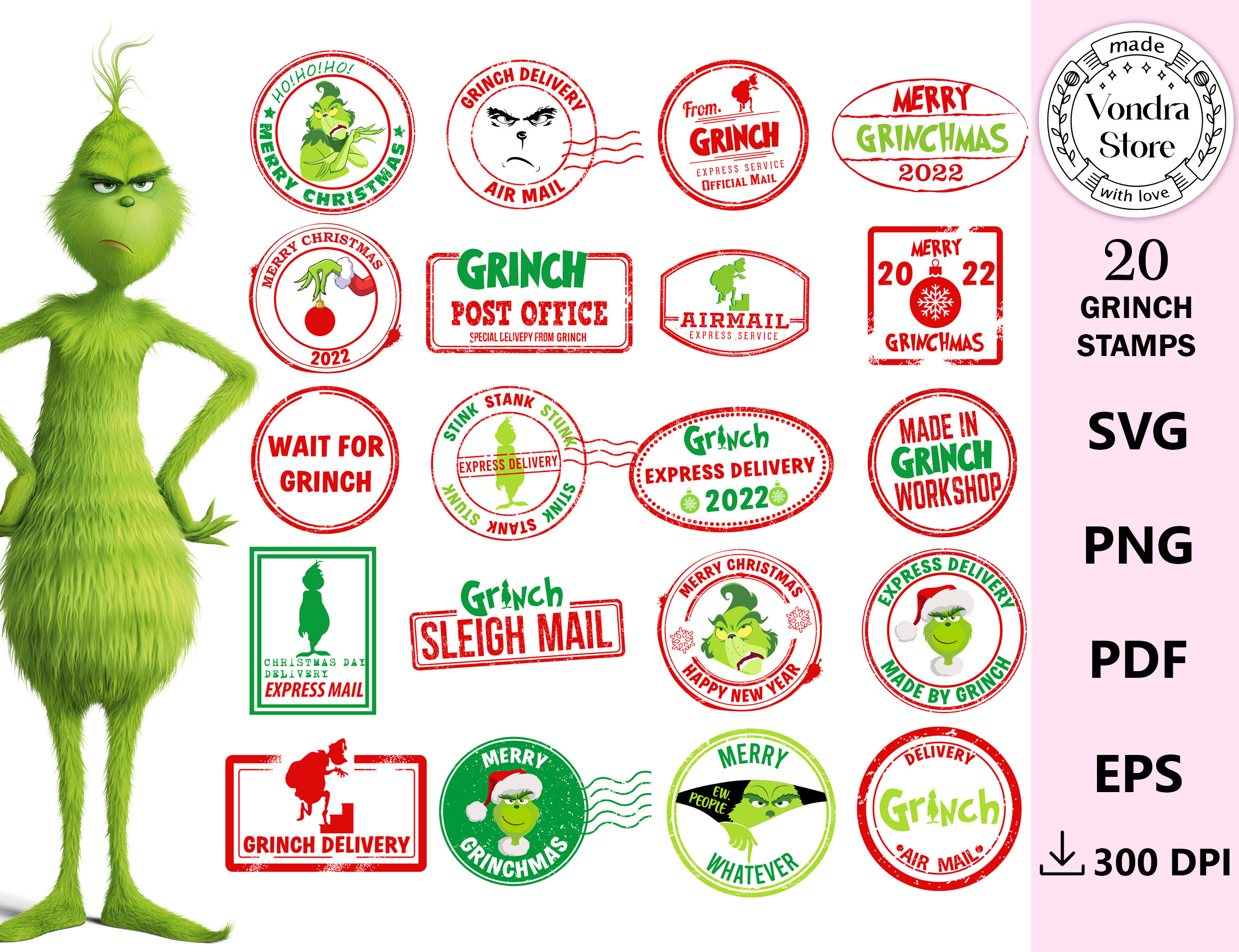 The Grinch SVG Grinch Stamp Merry Christmas Svg Christmas - Etsy Australia