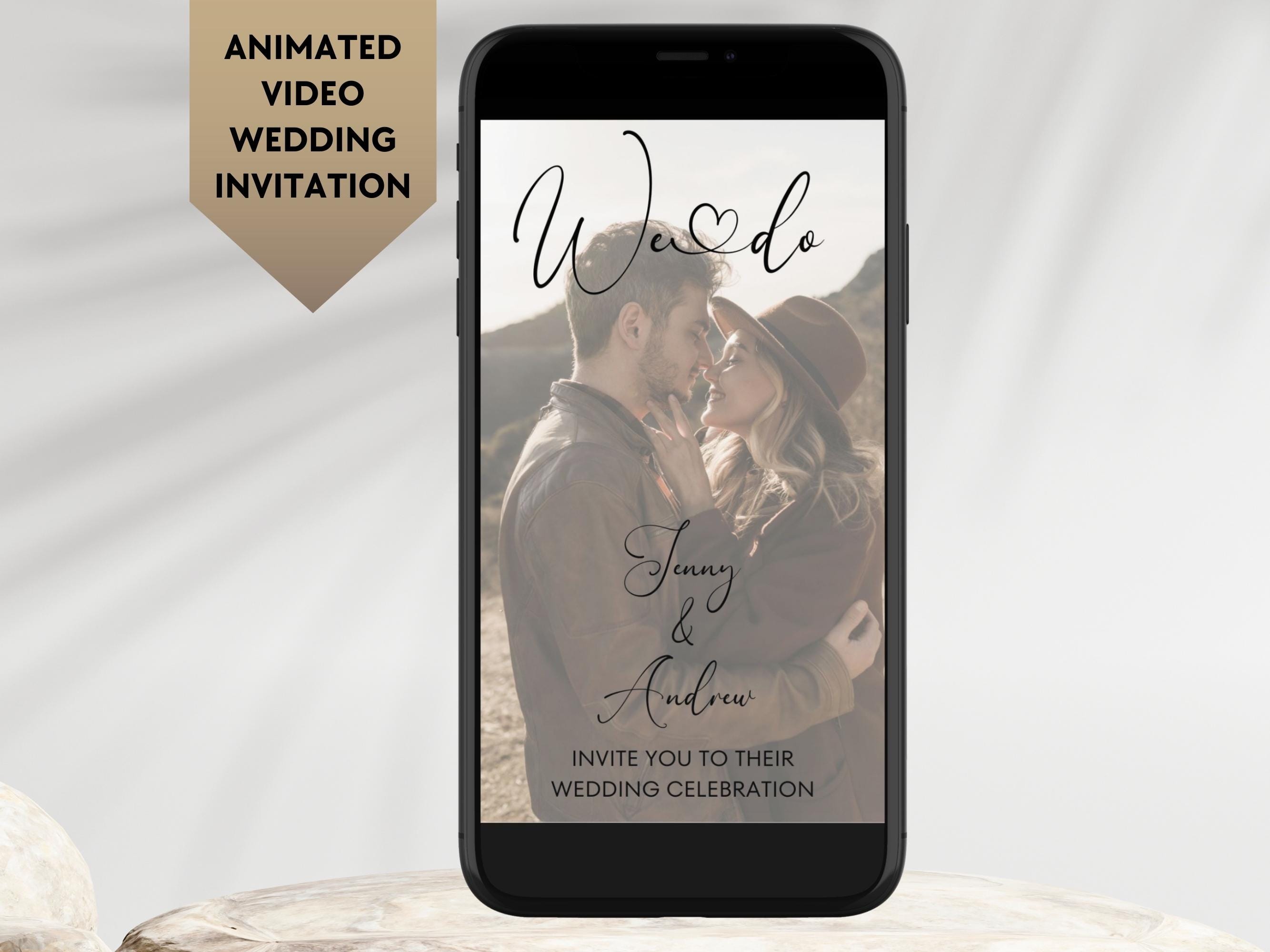 We Do Calligraphy Script Animated Mobile Video Wedding Invitation Canva ...