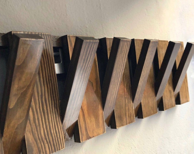 Wooden Wall Slat Hooks, Modern Coat Rack, Hat Rack, Entryway Coat Rack ...