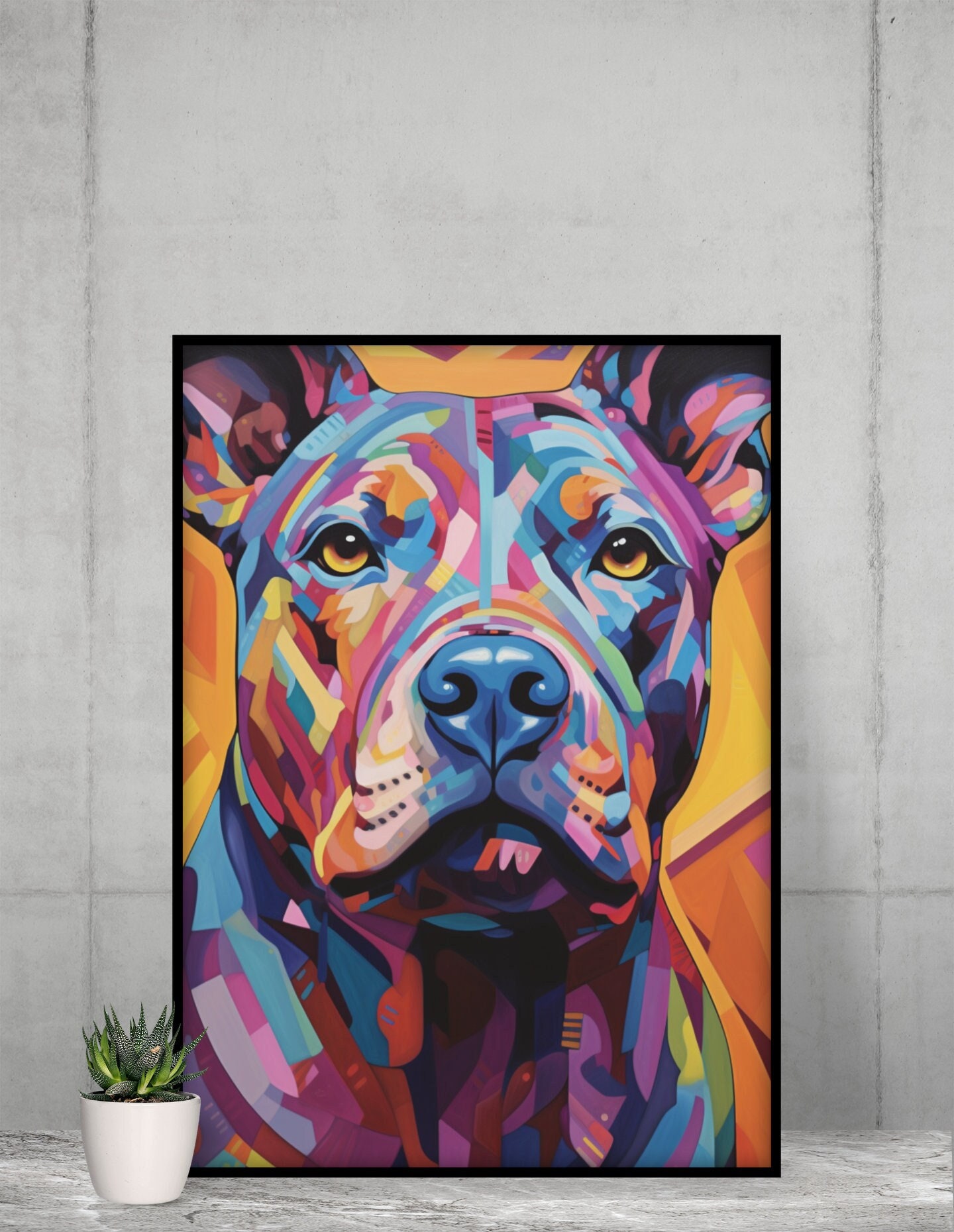 Pitbull Poster, Abstract Dog Print, Personalized Dog Portrait, Modern ...