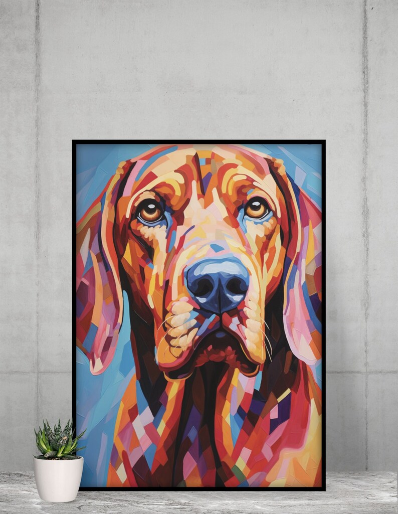 Bloodhound Poster, Abstract Dog Print, Personalized Dog Portrait ...