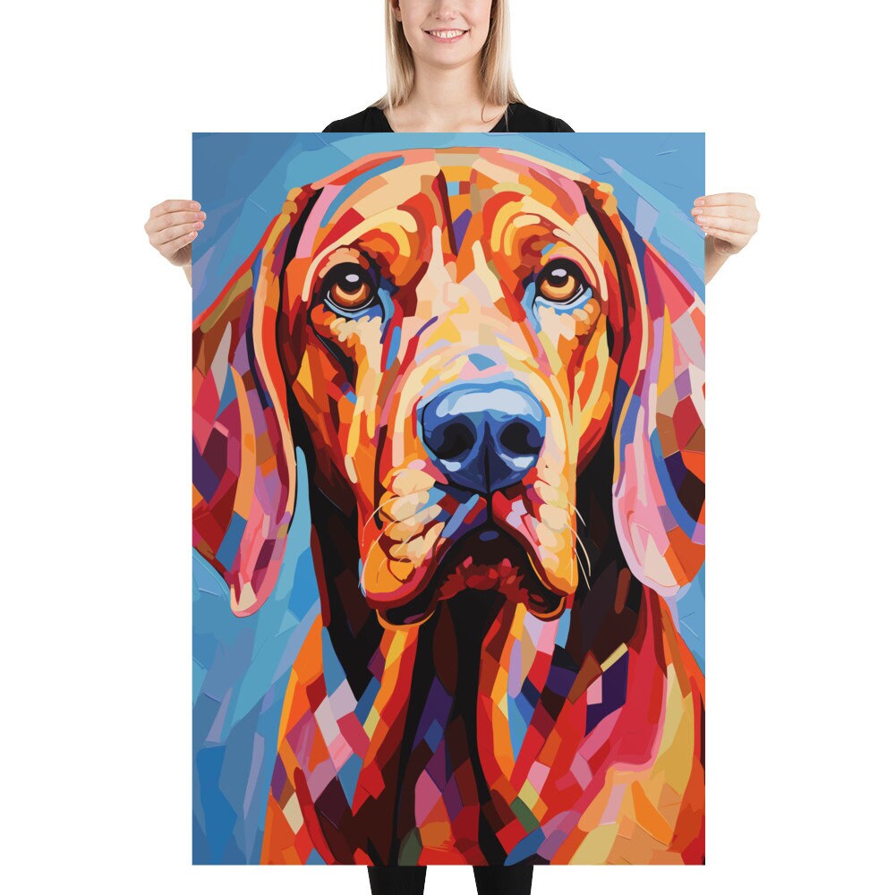 Bloodhound Poster, Abstract Dog Print, Personalized Dog Portrait ...