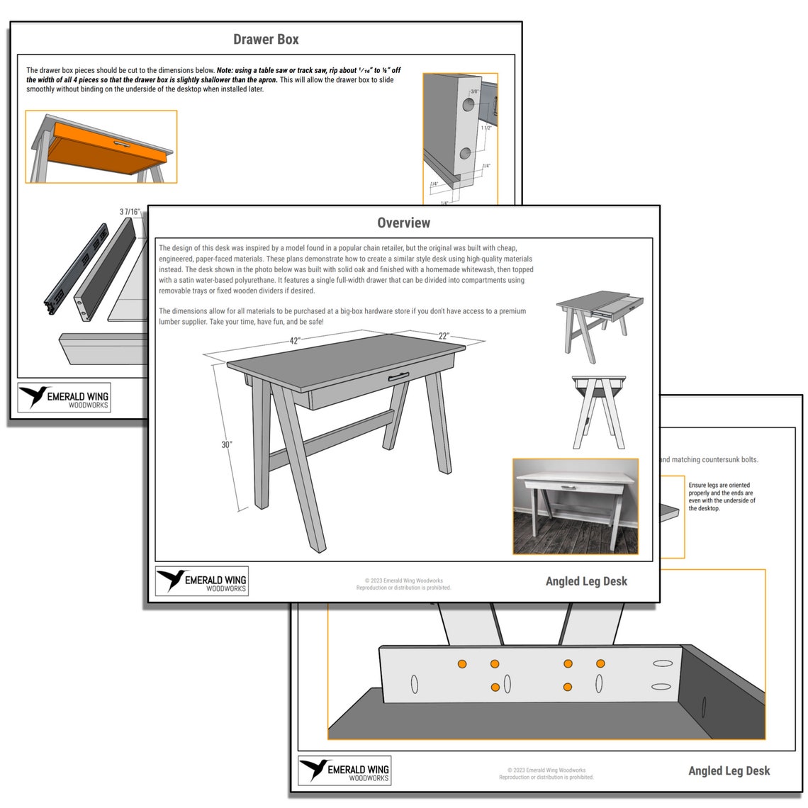 Writing Desk With Angled Legs - Build Plans - Etsy