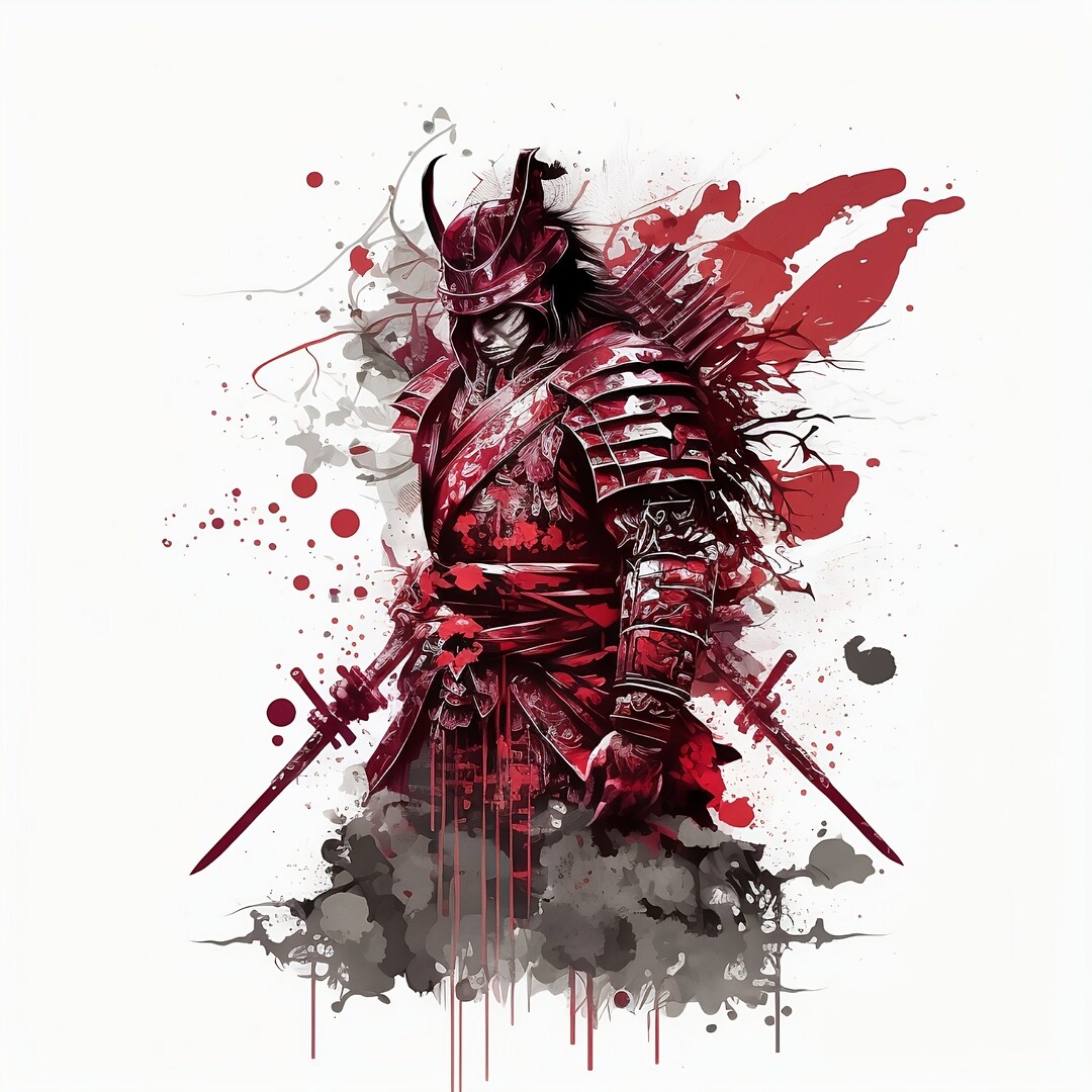 Samurai Tattoo Design White Background PNG File Download High ...