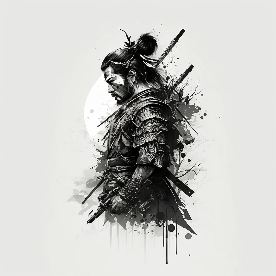 Samurai Tattoo Design White Background PNG File Download High ...