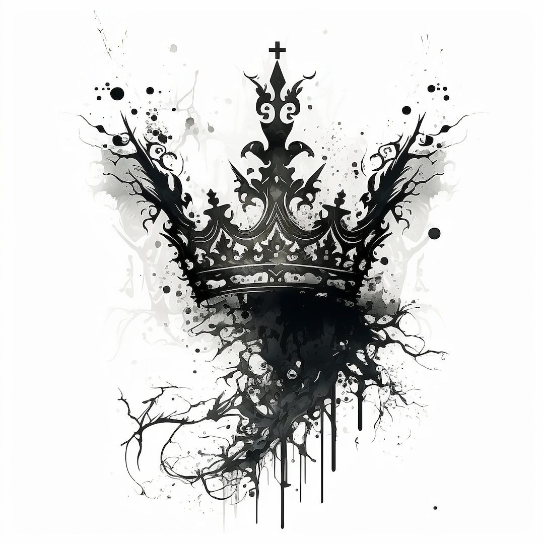 Crown Tattoo Design White Background PNG File Download High Resolution ...