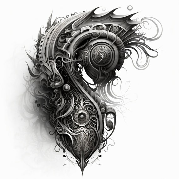 Cyborg biomechanical tattoo drawing photos