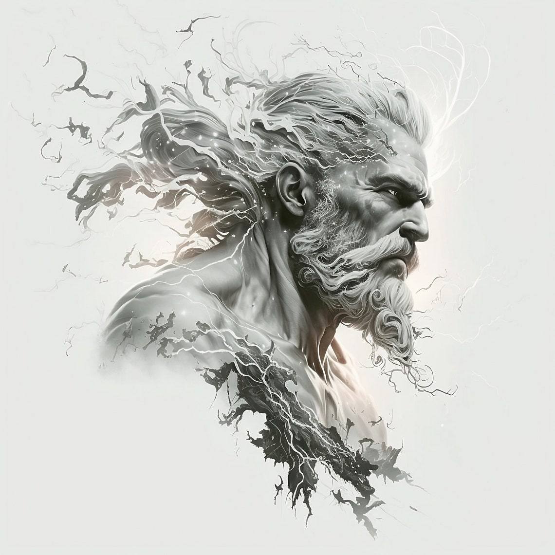 Zeus Tattoo Design White Background PNG File Download High Resolution ...