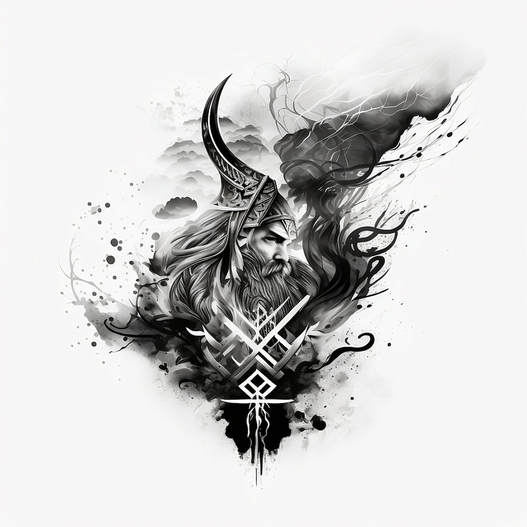 Nordic Tattoo Design White Background PNG File Download High Resolution ...