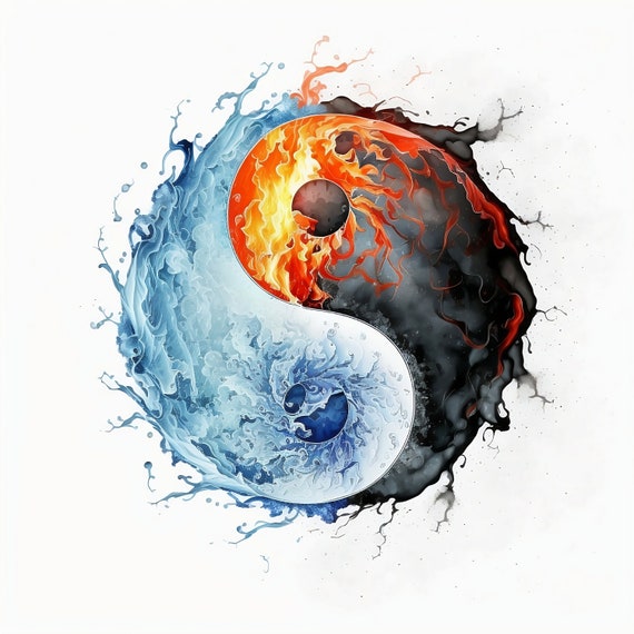 Fire And Ice Heart Tattoo