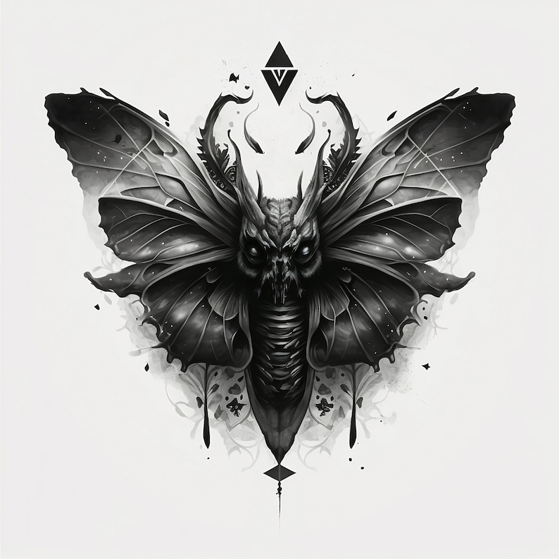 Moth Tattoo Design White Background PNG File Download High Resolution ...