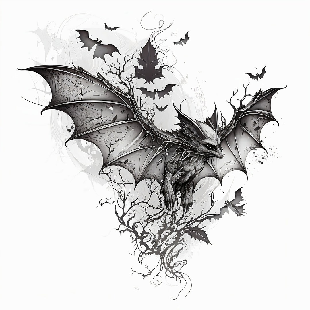 Bat Drawing Tattoo