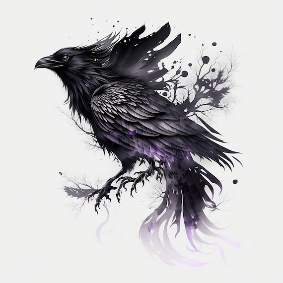 Raven Sketch Tattoo