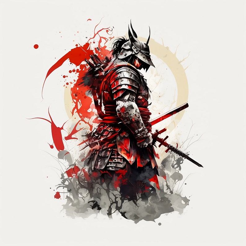 Samurai Tattoo Design White Background PNG File Download High ...