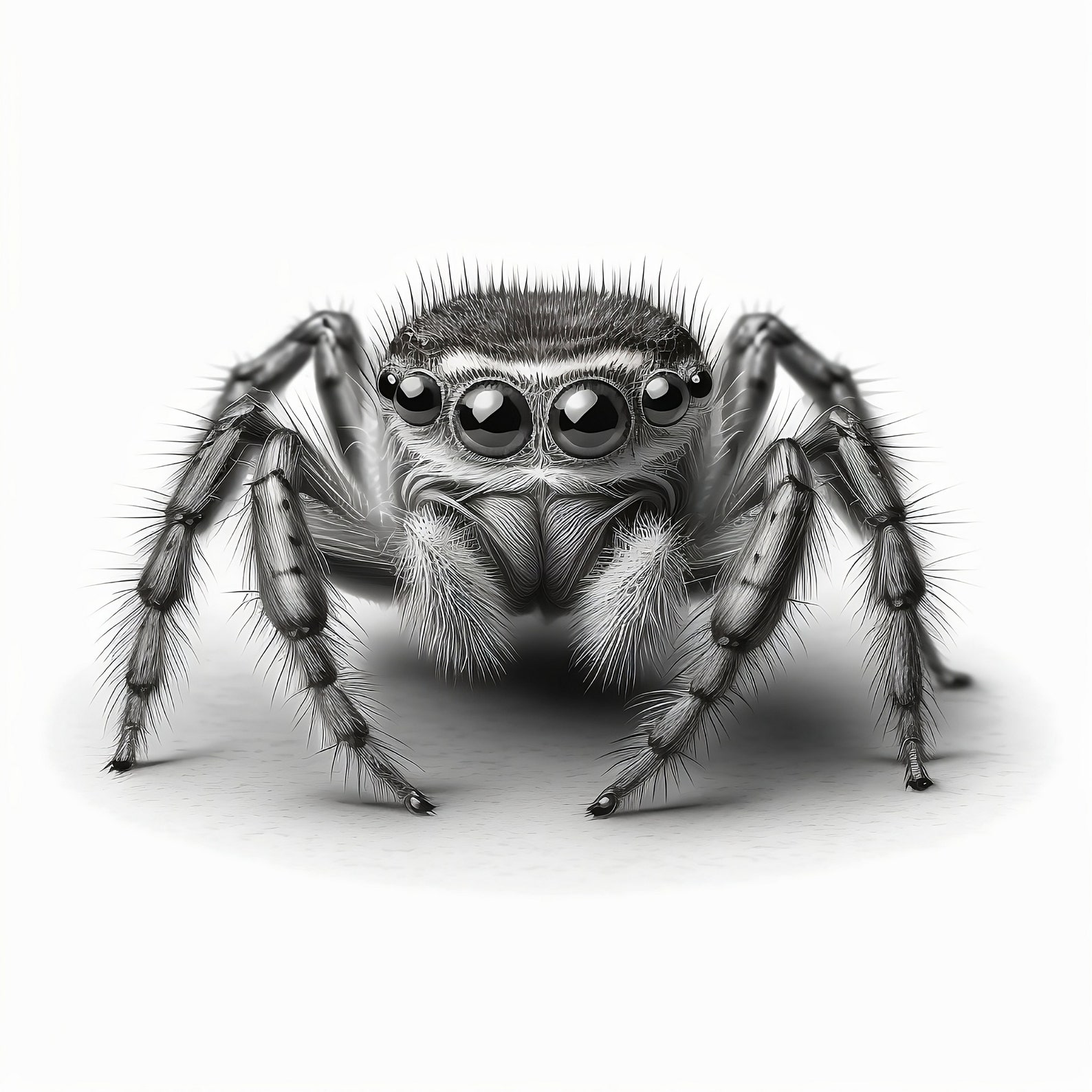 Cute Jumping Spider Tattoo Design White Background PNG File Download ...