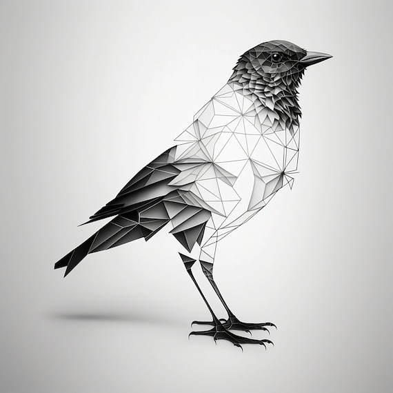 Geometrische Vogel Tatoeage