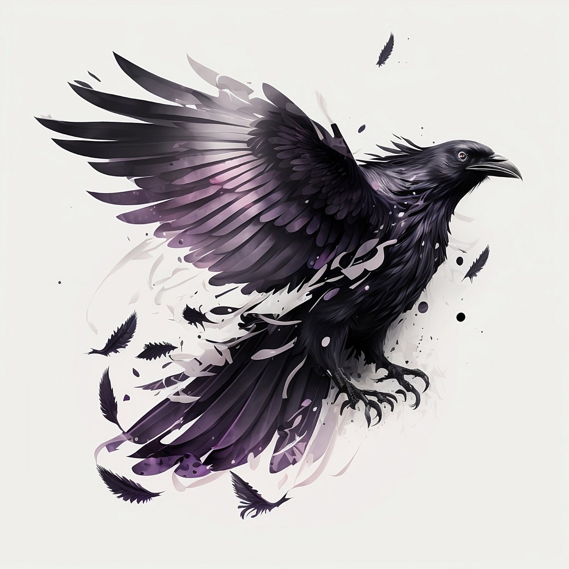 Raven Tattoo Design White Background PNG File Download High Resolution ...