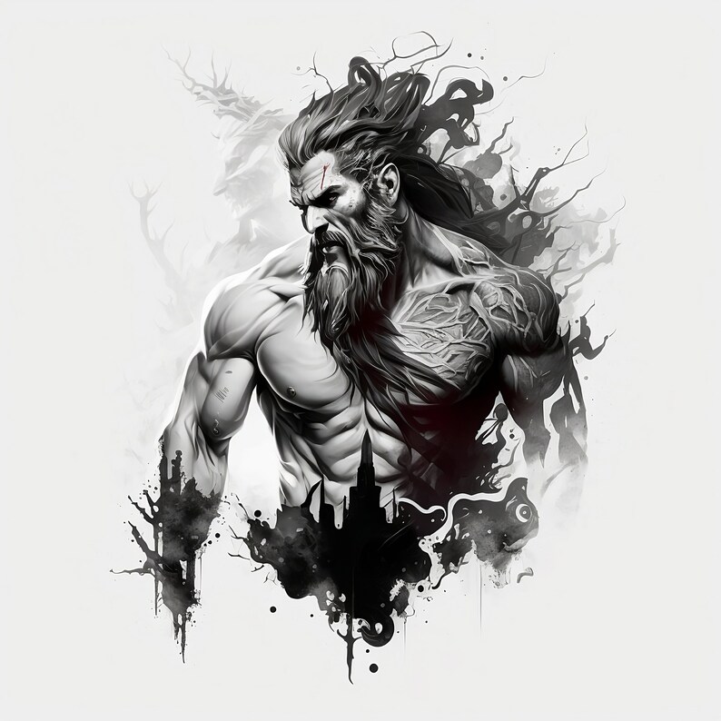 Hades Tattoo Design White Background PNG File Download High Resolution ...