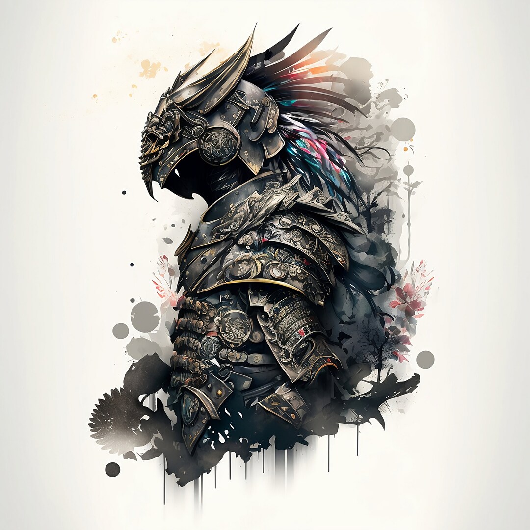 Samurai Tattoo Design White Background PNG File Download - Etsy