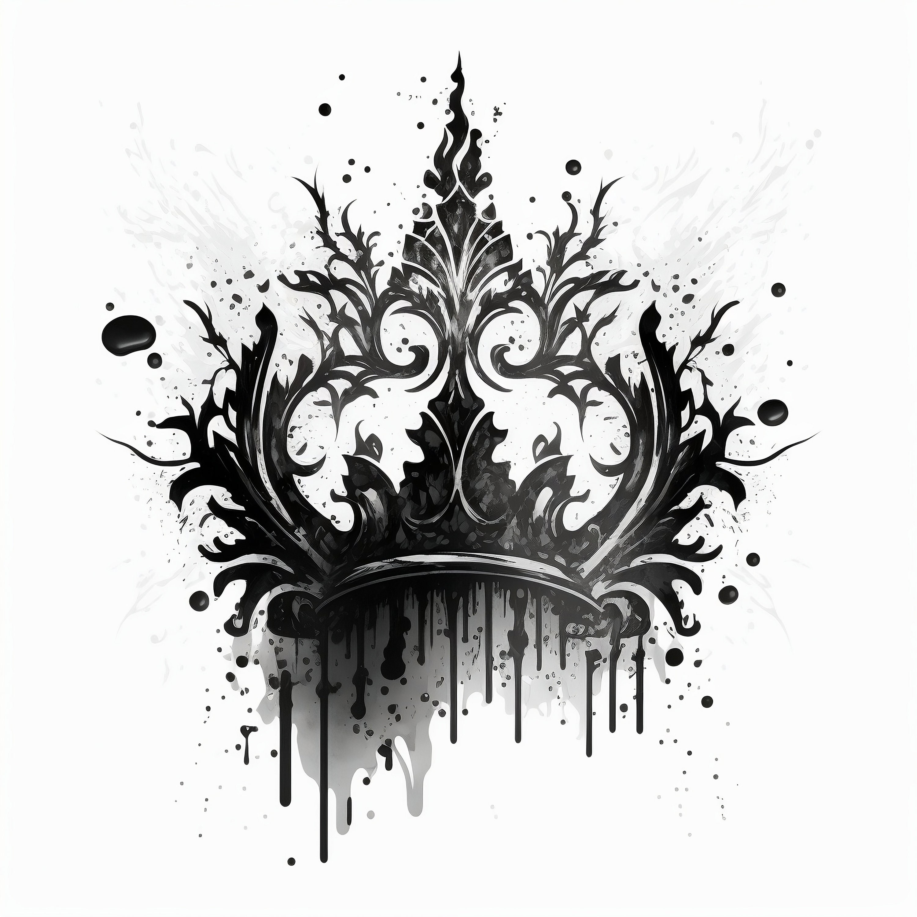 Crown Tattoo Design White Background PNG File Download High Resolution ...