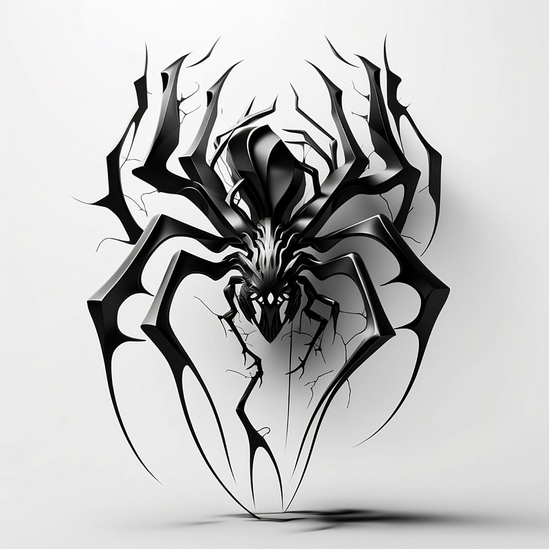 Spider Tattoo Design White Background PNG File Download High Resolution ...