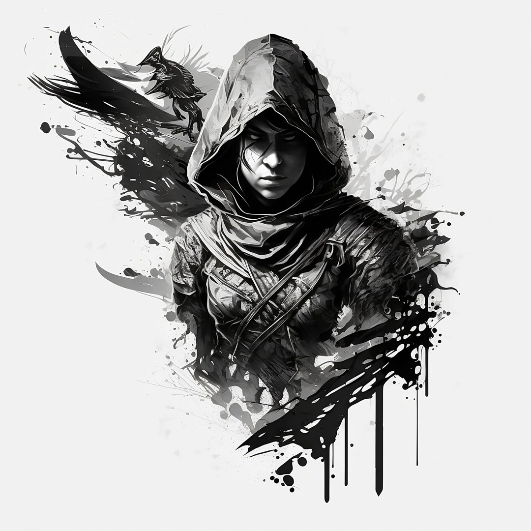 Assassin Tattoo Design White Background PNG File Download High ...