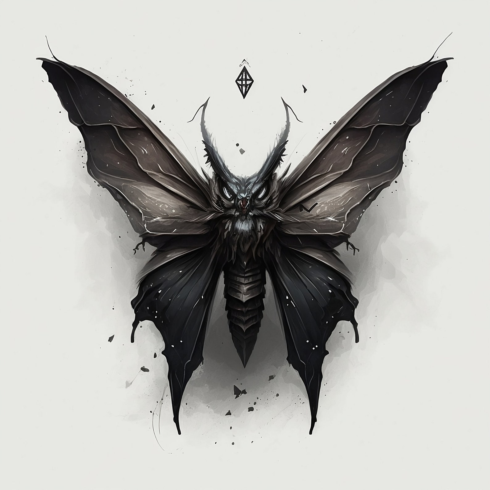 Moth Tattoo Design White Background PNG File Download High Resolution ...