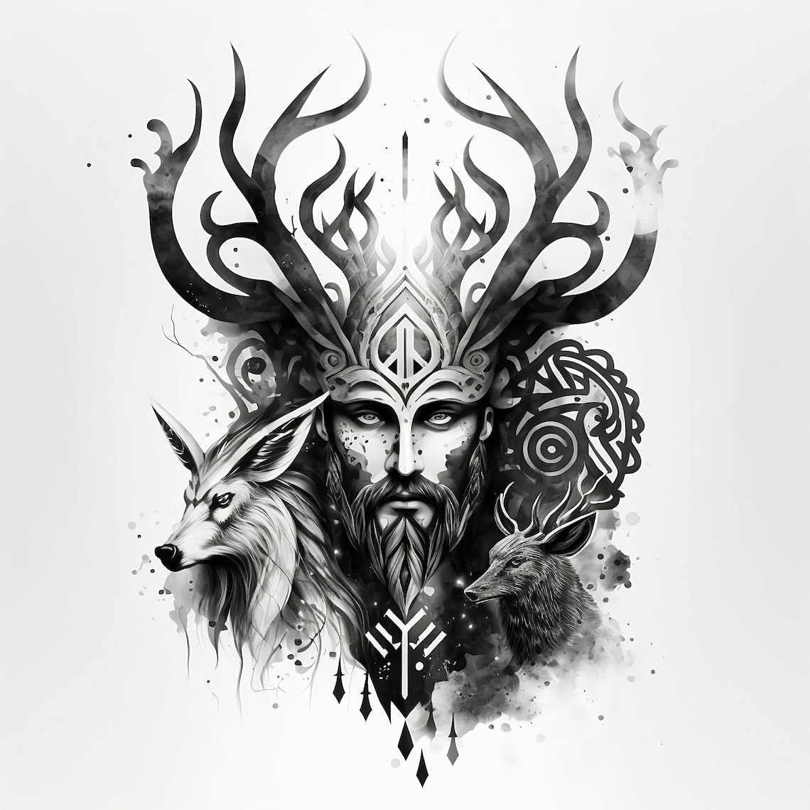 Nordic Tattoo Design White Background PNG File Download High Resolution ...