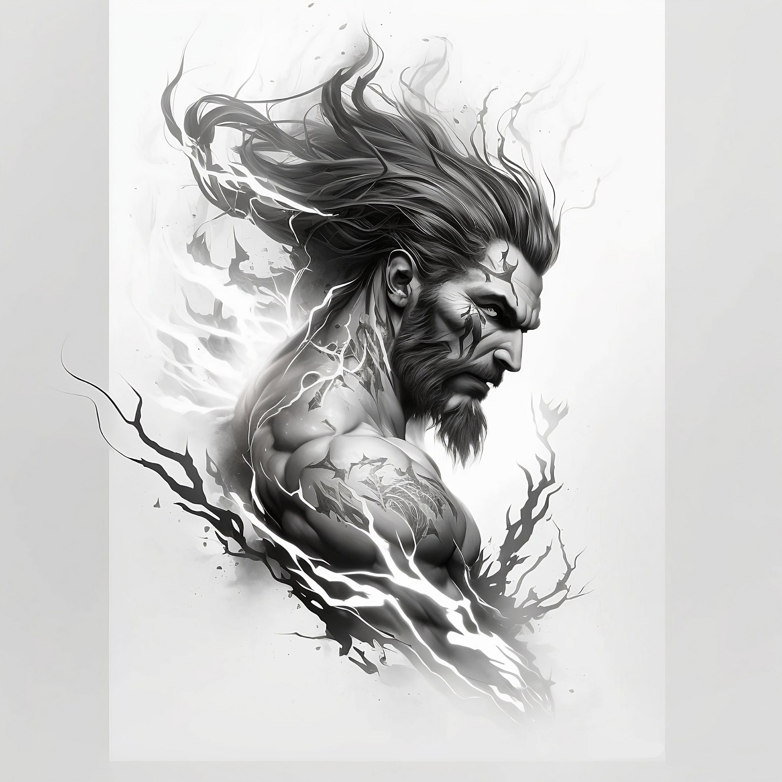 Hades Tattoo Design White Background PNG File Download High Resolution ...