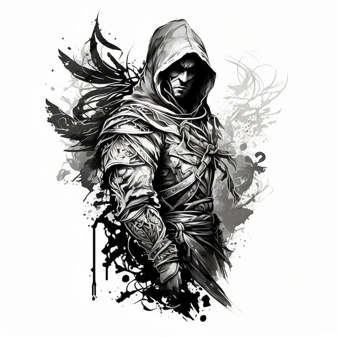 Assassin Tattoo Design White Background PNG File Download High ...