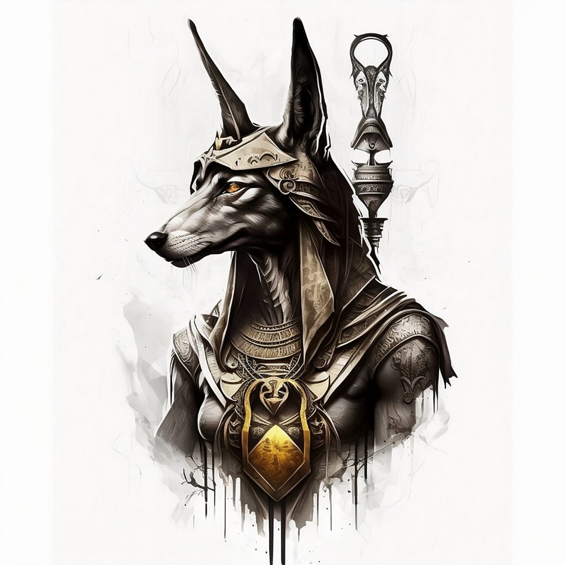 Anubis Tattoo Design White Background PNG File Download High Resolution ...