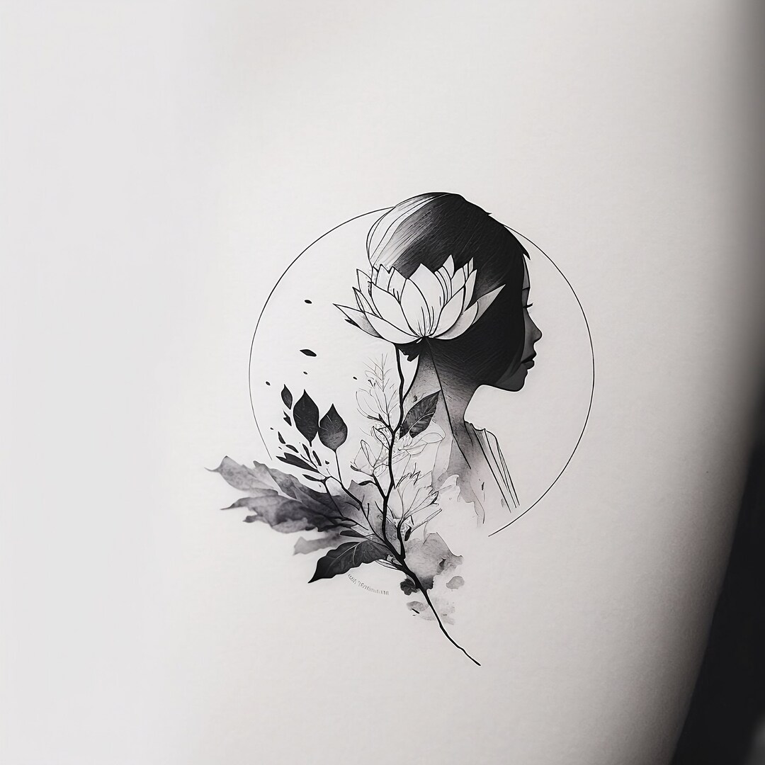 Minimalistic Tattoo Design White Background PNG File Download High ...