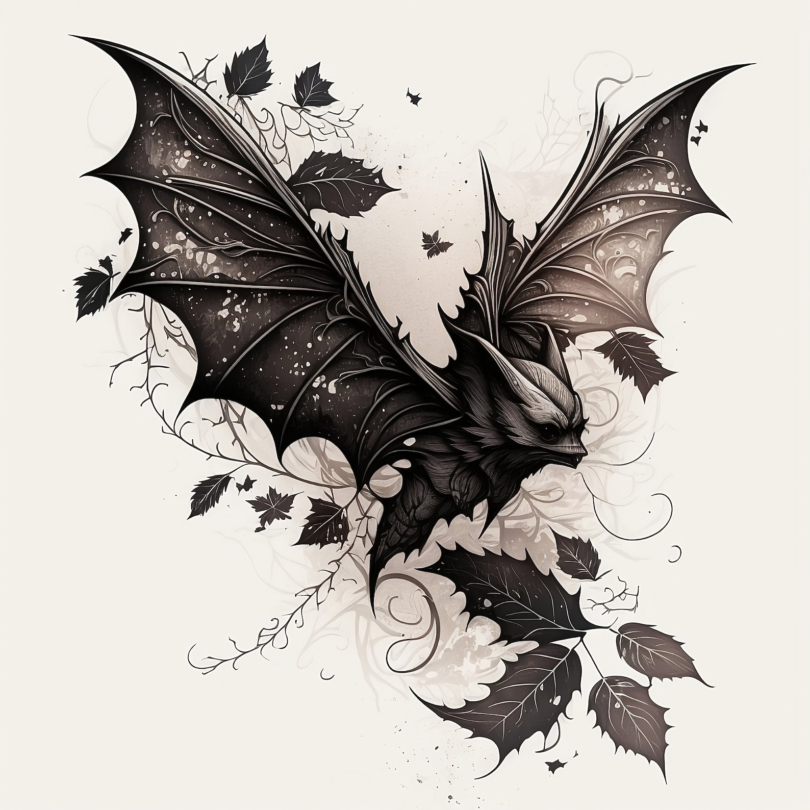 Bat Tattoo Design White Background PNG File Download High Resolution - Etsy
