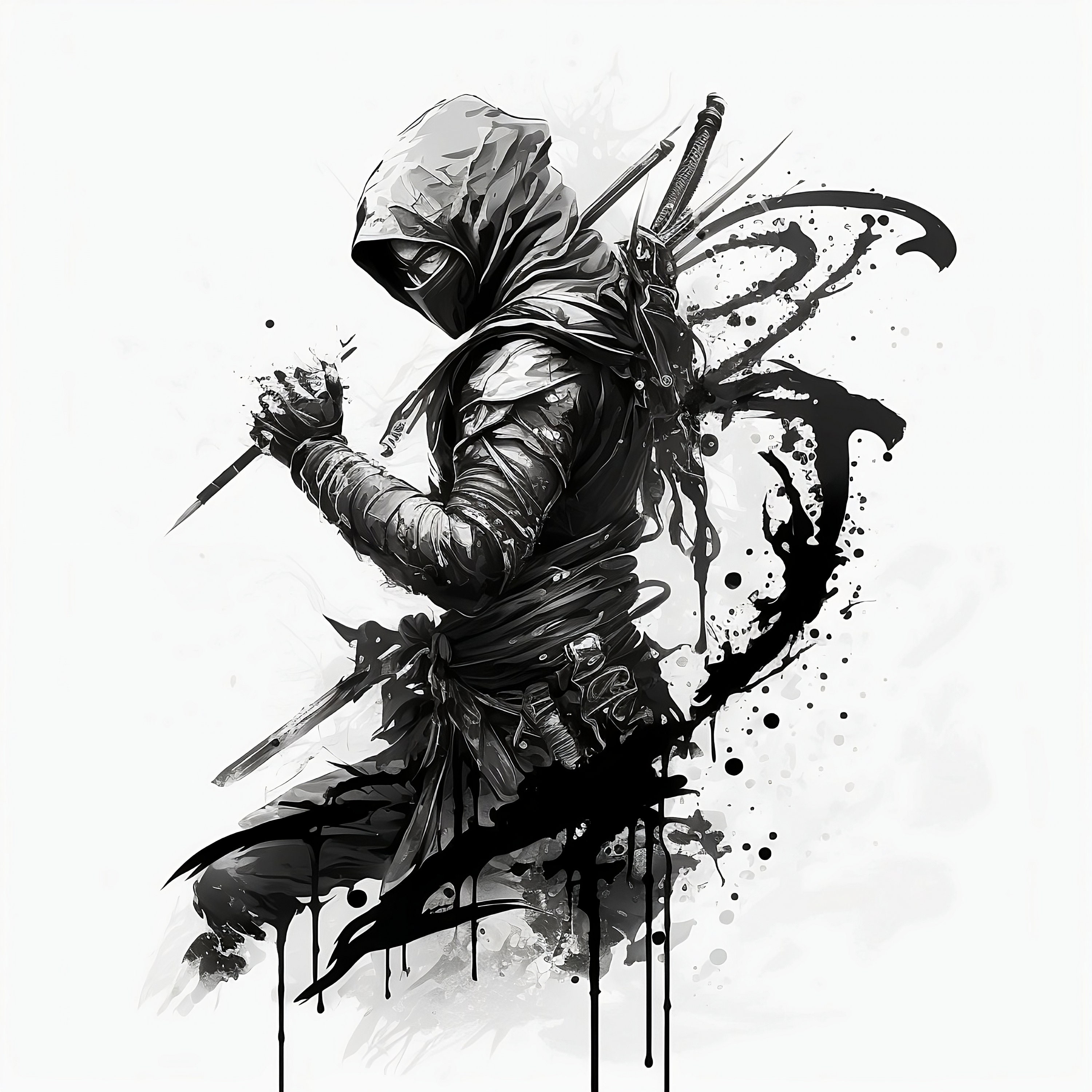 Assassin Tattoo Design White Background PNG File Download High ...