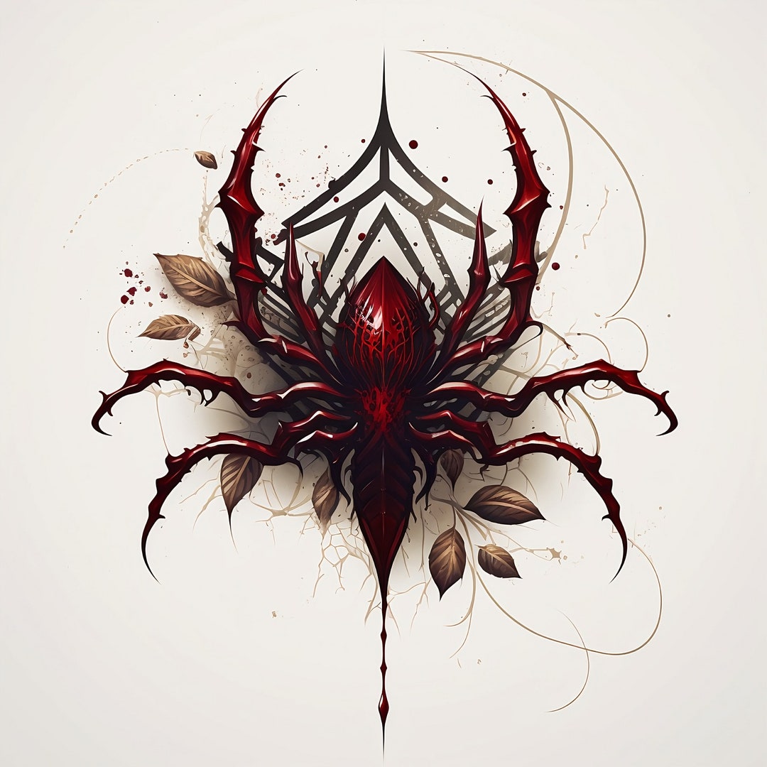Spider Tattoo Design White Background PNG File Download High Resolution ...